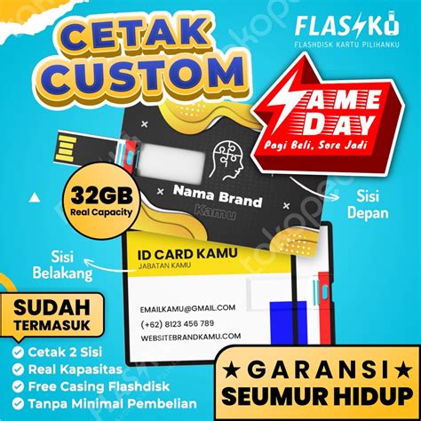 Jual Flashdisk Kartu Custom Gb Cetak Fd Kartu Custom Flashdisk Id Card Custom Usb Custom