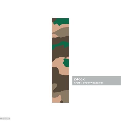 영어 알파벳 문자 I 흰색 배경에 고립 된 카키색 스타일 벡터 군사에 대한 스톡 벡터 아트 및 기타 이미지 군사 그래피티 디자인 Istock