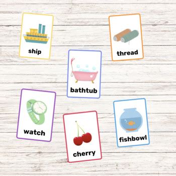 Digraph Picture Cards Ch Sh Th Initial Medial Final Word Positions