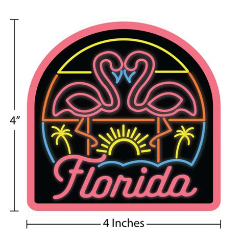 Florida Flamingos Die Cut Vinyl Sticker Retro Planet
