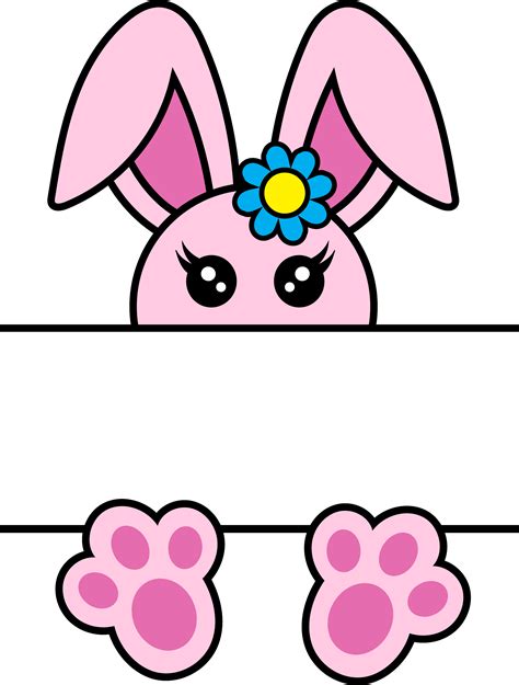 Print Ready Split Monogram Pink Bunny