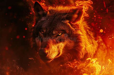 Featuring A Wolf Head With Some Fire On It High Quality High