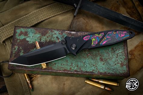 Microtech Socom Elite 80s Fat Carbon Inlay Manual Folding Knife Dlc 4