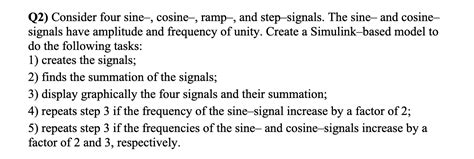 Solved Q2 Consider Four Sine Cosine Ramp And
