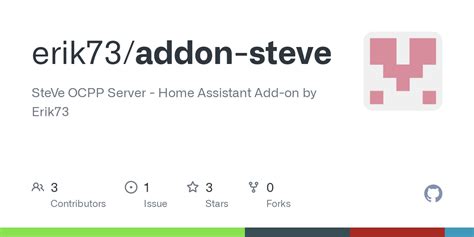 Github Erik73addon Steve Steve Ocpp Server Home Assistant Add On By Erik73