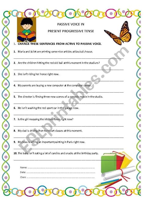 Passive Voice In Present Progressive Tense Esl Worksheet By Mercy Encalada