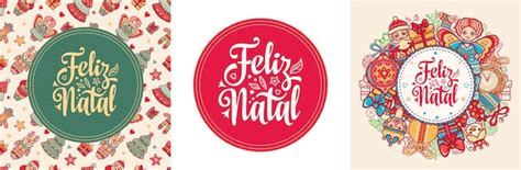 Portugués Navidad Feliz Natal En Portugal Letras Retro Cartel Letras