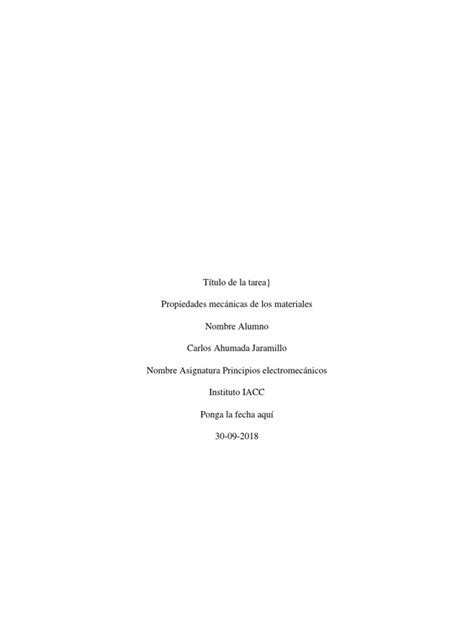 Tarea S3 Principios Electromecanicos Pdf Fatiga Material Materiales