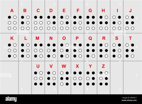Braille Is A Tactile Writing System Alphabet Letters Font Stock Vector