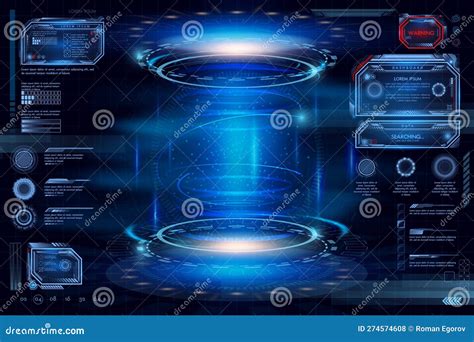 Game Interface Futuristic Hud Background 3d Cyber Space Design Spaceship Technology Ui