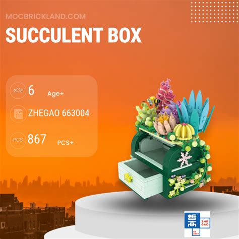 Succulent Box ZHEGAO 663004 Creator Expert With 867 Pieces MOC Brick Land
