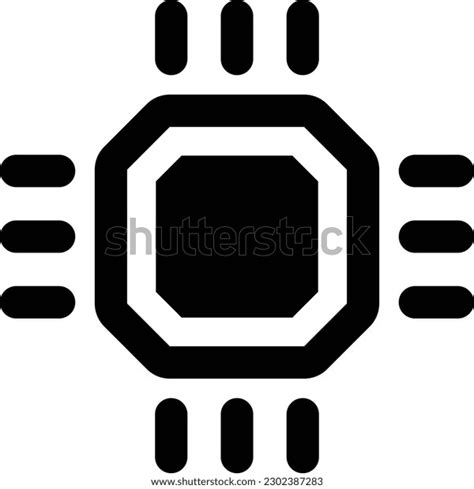 Microchip Microprocessor Cpu Chip Core Stock Vector Royalty Free