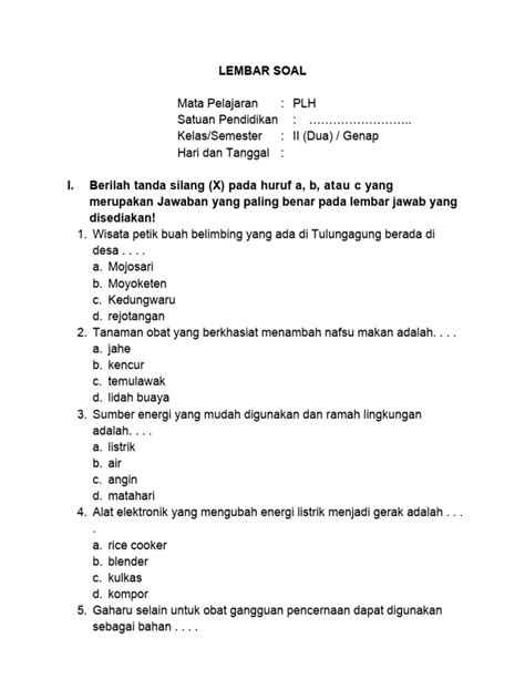 Sas 2 Kelas 2 Plh Pdf