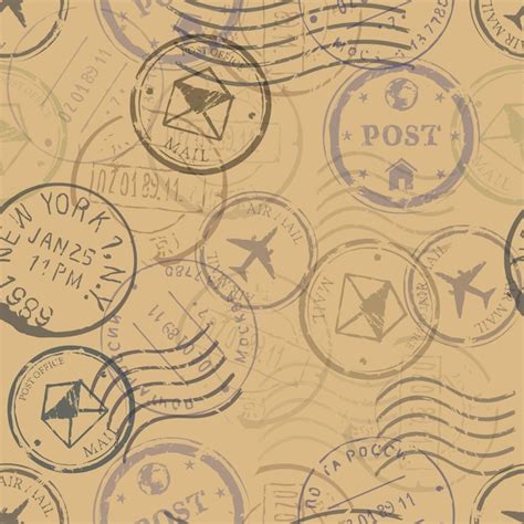 Premium Vector Vector Seamless Pattern Of Postal Stamps