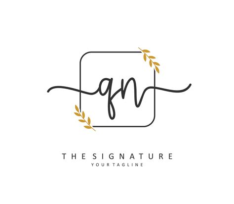 Q N QN Initial Letter Handwriting And Signature Logo A Concept