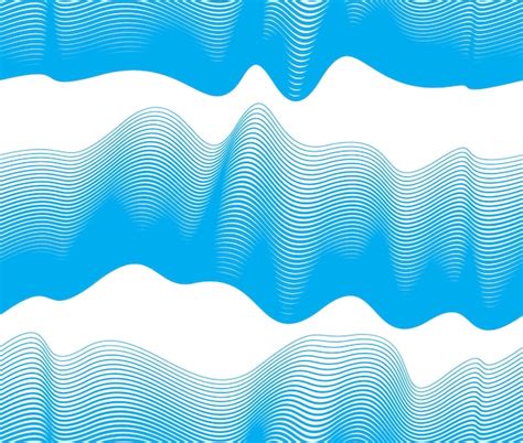 Premium Vector Waves Seamless Pattern Vector Water Runny Curve Lines Abstract Repeat Endless