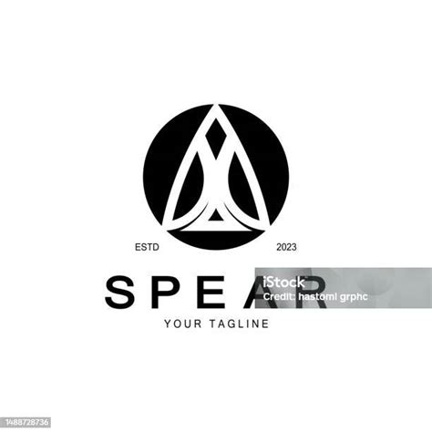 창 로고 아이콘 벡터 일러스트레이션 디자인 머리 스피어 로고 빈티지 그림 디자인 벡터 검에 대한 스톡 벡터 아트 및 기타 이미지 검 검투사 고대의 Istock