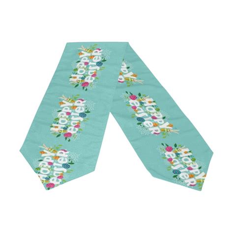 Popcreation Happy Easter Day Rabbit Eggs Table Runner Bed Runner 13x70