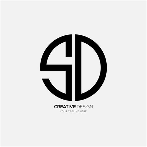 Premium Vector Letter S D Circle Shape Creative Logo