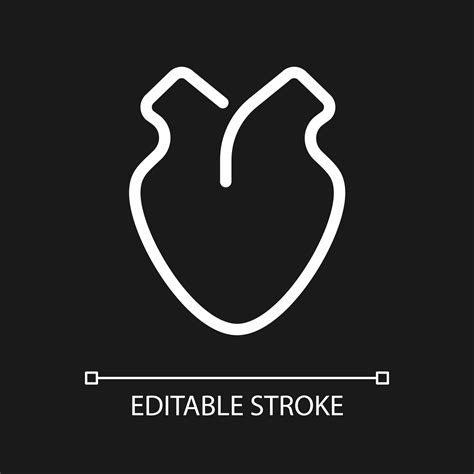 Heart Pixel Perfect White Linear Ui Icon For Dark Theme Medical Checkup Circulatory System