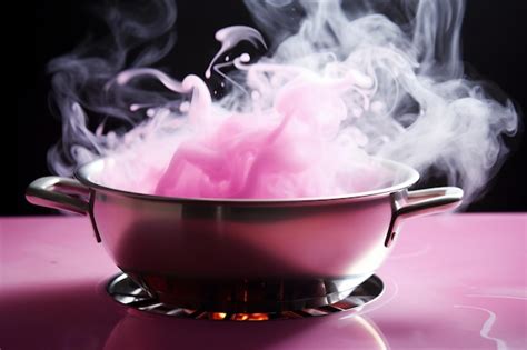 Premium Photo Pink Chemical Reaction In A Pot