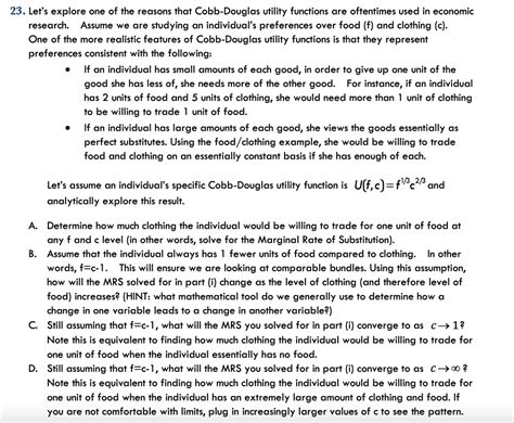 Solved 3 Lets Explore One Of The Reasons That Cobb Douglas