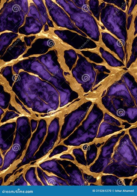 Luxurious Purple and Golden Veins Marble Seamless Pattern Texture Stock ...
