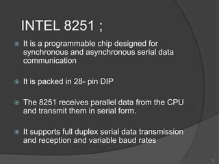8251A INTEL Universal Synchronous Asynchronous Receiver Transmitter Pptx