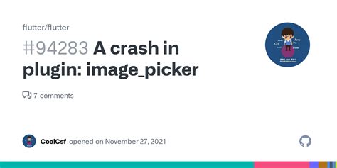A Crash In Plugin Imagepicker · Issue 94283 · Flutterflutter · Github