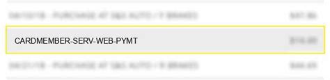 What Is Cardmember Serv Web Pymt Charge On My Statement