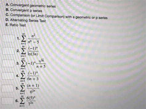 solved a convergent geometric series b convergent p series