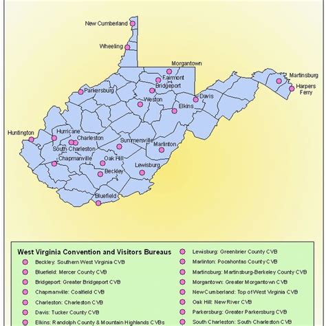 Map Of West Virginia Cvb Locations Download Scientific Diagram