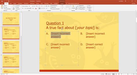 PowerPoint Template For A Multiple Choice Quiz