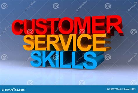 Customer Service Skills On Blue Stock Illustration Illustration Of