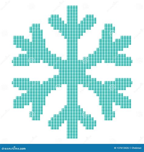 Color Snowflake In Pixel Style Vector Illustration Stock Illustration Illustration Of Retro