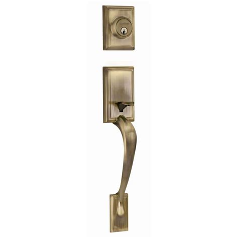 Kwikset Liberty Antique Brass Single Cylinder Door Handleset With