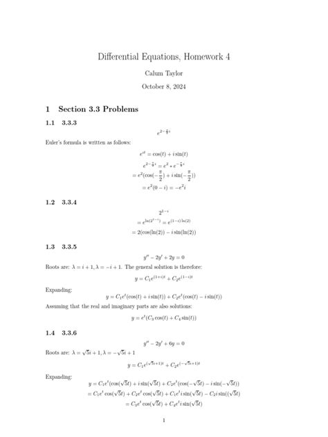 hw 4 pdf mathematical objects calculus