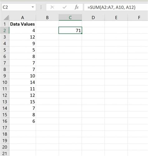 How To Sum Non Contiguous Cells In Excel With Examples