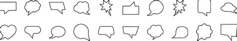 Bundle Of Linear Symbols Of Speech Bubbles Editable Stroke Linear Symbol For Web Sites