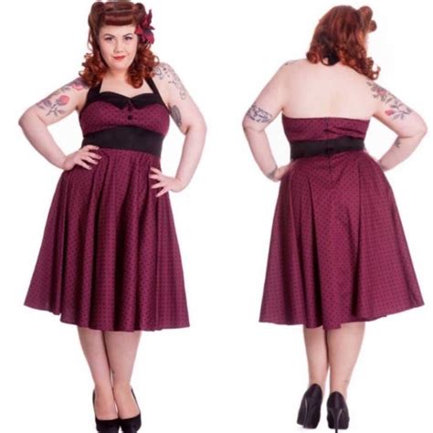 Hell Bunny Vixen Ashley Polkadot Halter Pin Up Dress Gem