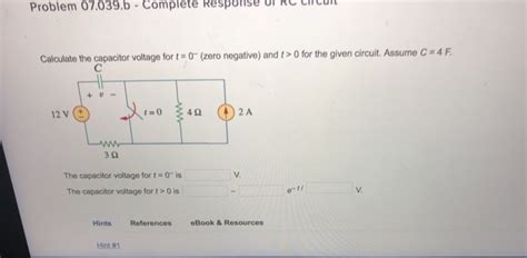 Solved Problem A Complete Response Of RC Circuit Chegg