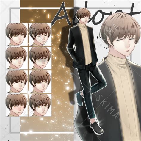 値下げ私服男表情全8種 スキマ イラスト依頼キャラ販売ならSKIMA