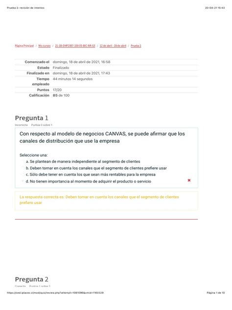 Prueba 2 Emprendimiento 2021 Descargar Gratis Pdf Modelo De Negocio