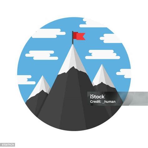 Pegunungan Dengan Bendera Ilustrasi Stok Unduh Gambar Sekarang
