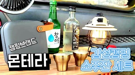 캠핑장 소주 마실때 몬테라 감성캠핑소주잔으로 마시면 소주맛이 좋아져요~캠핑선물로 집들이선물로 센스있는선물 추천 몬테라 소주잔세트