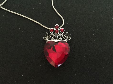 Large Evie Red Heart Crown Necklace Evie Descendants Etsy