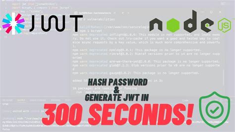 Hash Passwords And Generate Jwt Tokens In Nodejs Quick 5 Minute Tutorial Youtube