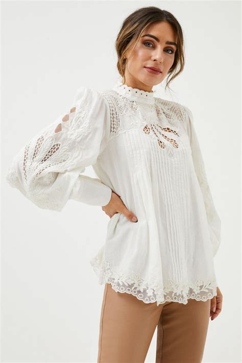 Lydia Millen Cutwork Embroidery Woven Blouse Karen Millen Karen