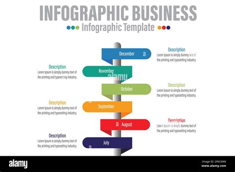 6project 6months 6yearmodern Timeline Diagram With Progress Circle Presentation Vector