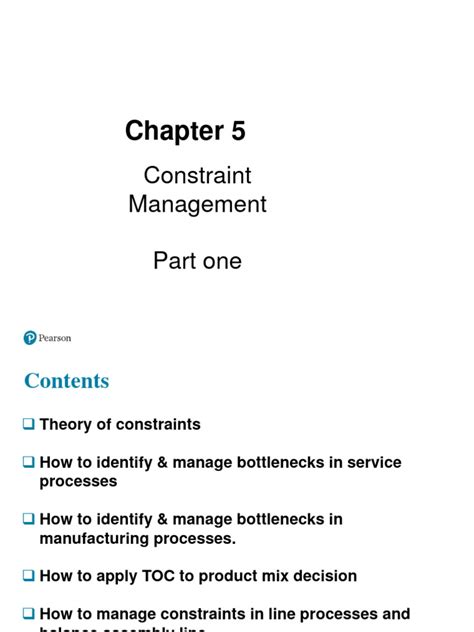 chapter 5 constraint management part one pdf return on investment